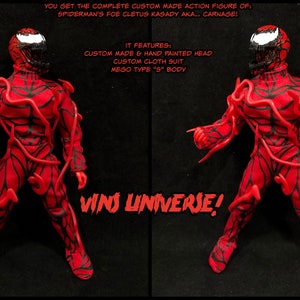 Custom 1/9th 8 Inch Mego Scale Spider-man Foe Cletus Kasady Carnage ...