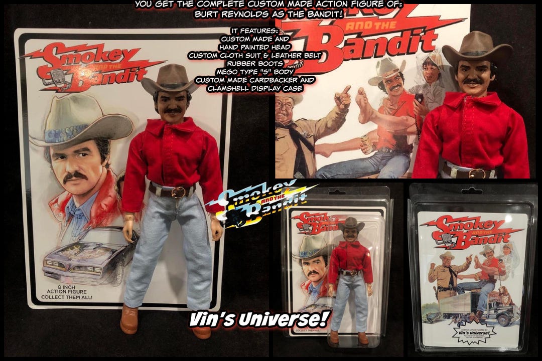 Custom 8" Mego Scale Burt Reynolds Smokey and the Bandit Action Figure ...