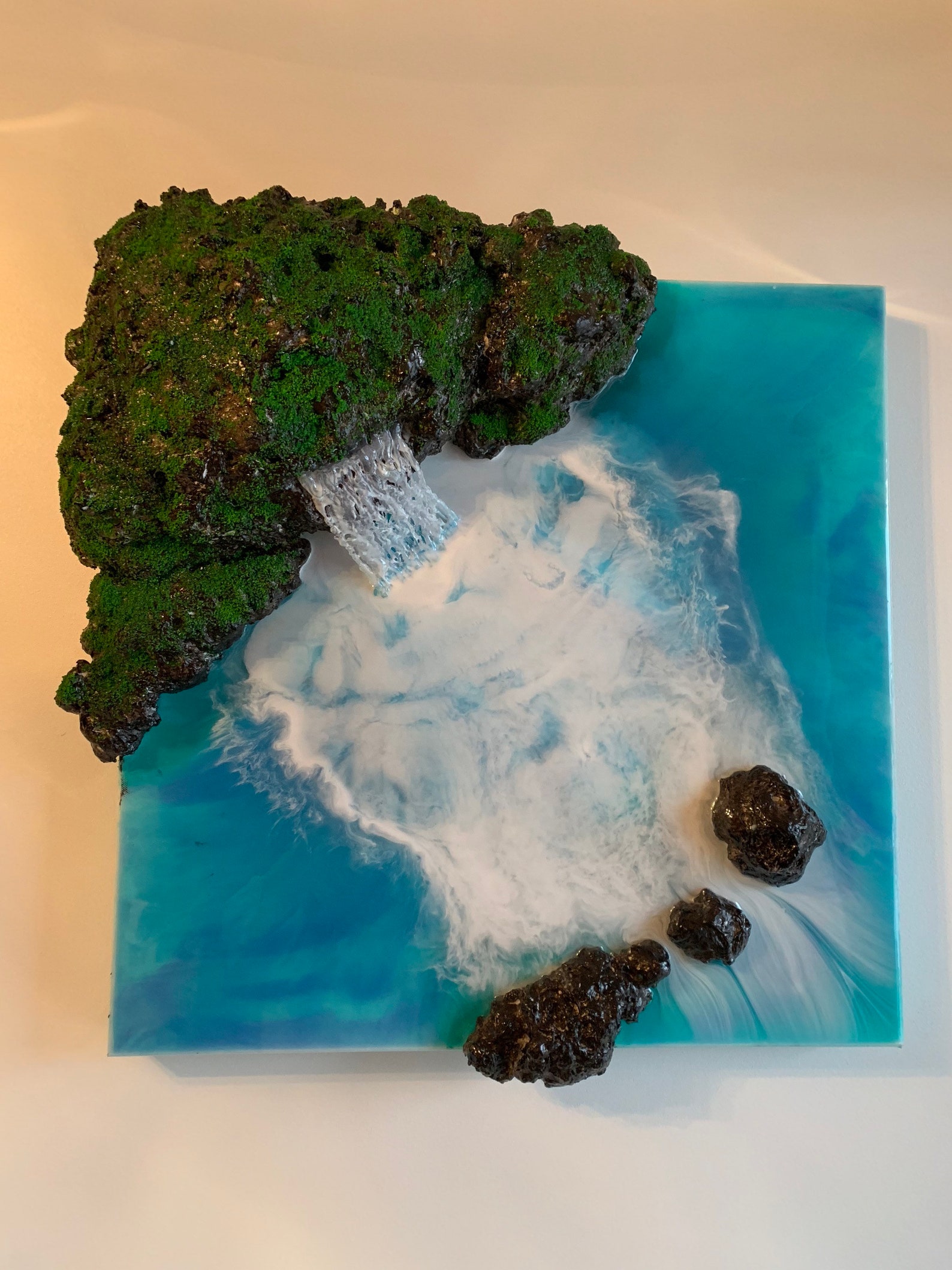 3d Waterfall Effect Resin Painting, Waterfall Wall Art - Etsy