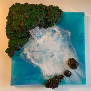 3d Waterfall Effect Resin Painting, Waterfall Wall Art - Etsy
