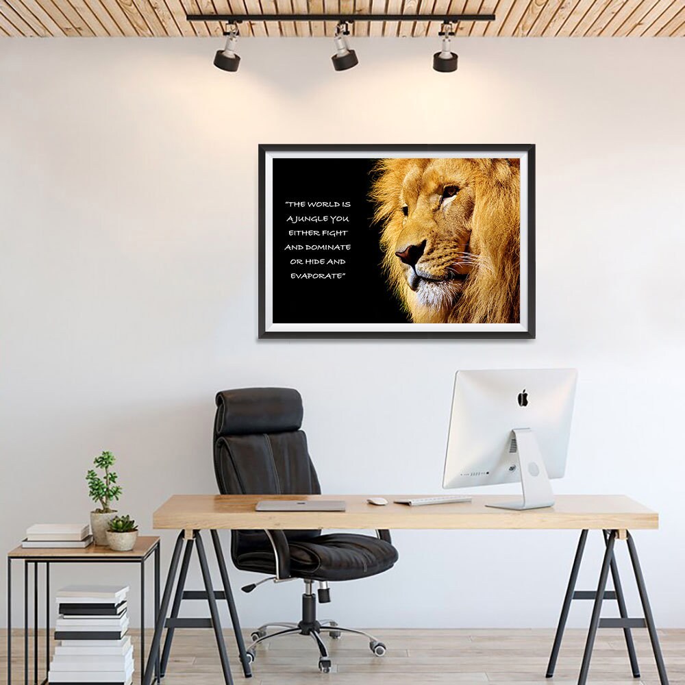 Most Popular Lion Theme Quote Posters Power Strength Brave | Etsy