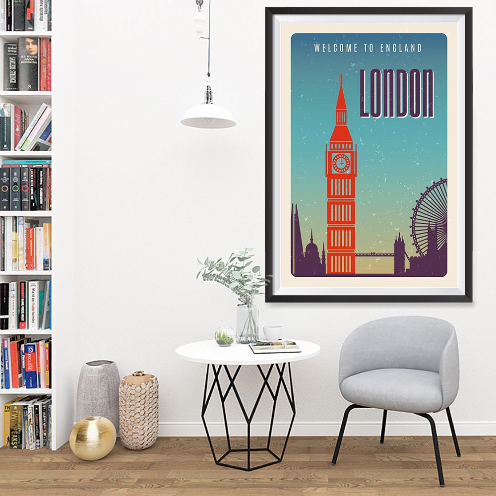Retro World Famous City Posters Vintage Retro Travel Poster | Etsy