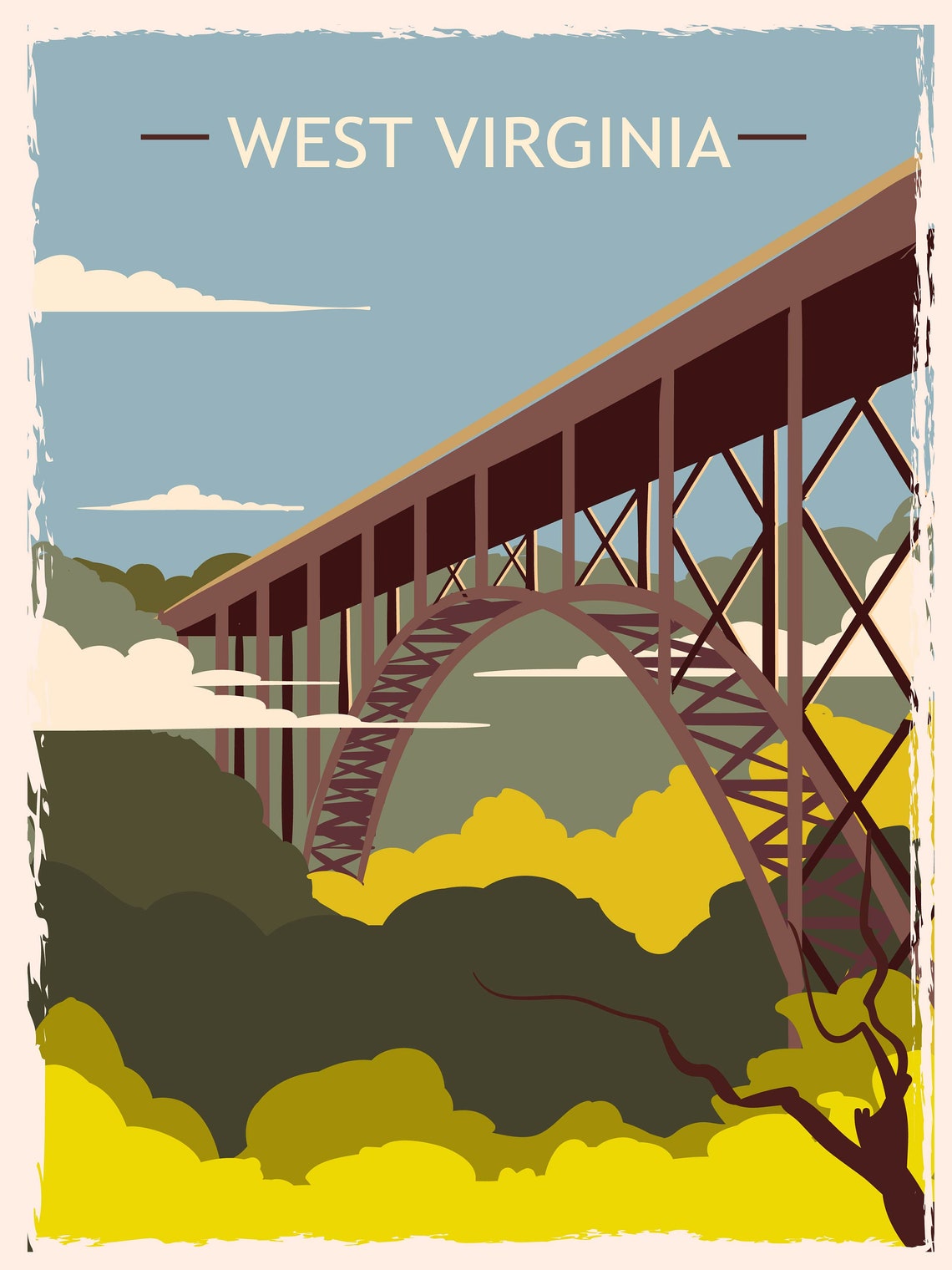 Retro Style USA STATES Travel Poster Series- Grunge, Vintage State ...