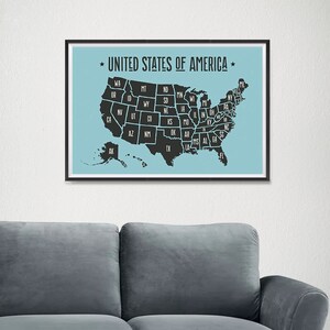 USA Maps With States Details Posters - Poster Printing - Wall Art Print ...