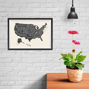 USA Maps With States Details Posters - Poster Printing - Wall Art Print ...
