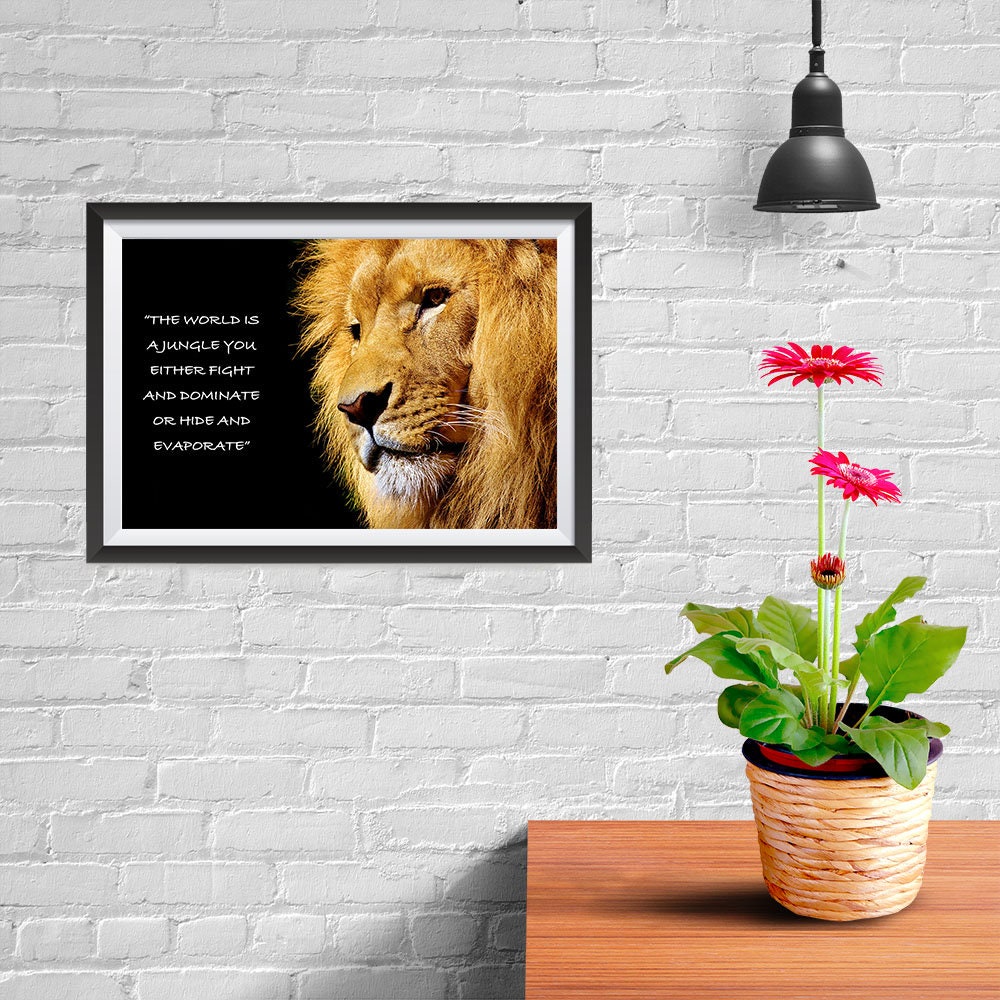 Most Popular Lion Theme Quote Posters Power Strength Brave | Etsy