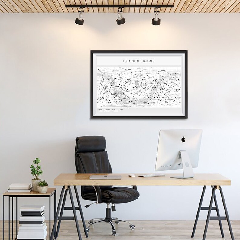 Highly Detailed Equatorial Star Map Poster Constellations | Etsy
