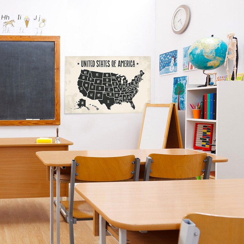 USA Maps With States Details Posters - Poster Printing - Wall Art Print ...