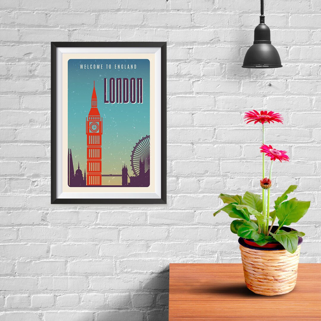 Retro World Famous City Posters - Vintage, Retro Travel Poster Printing ...