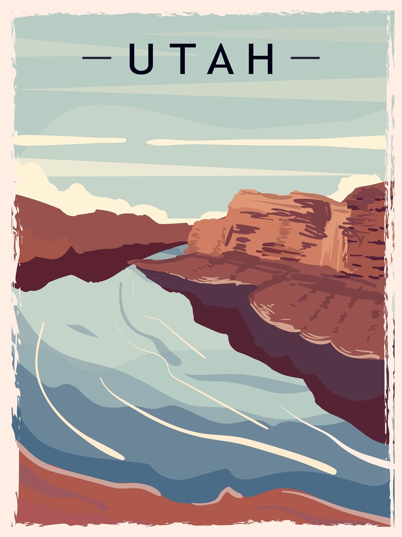 Retro Style USA STATES Travel Poster Series Grunge Vintage | Etsy