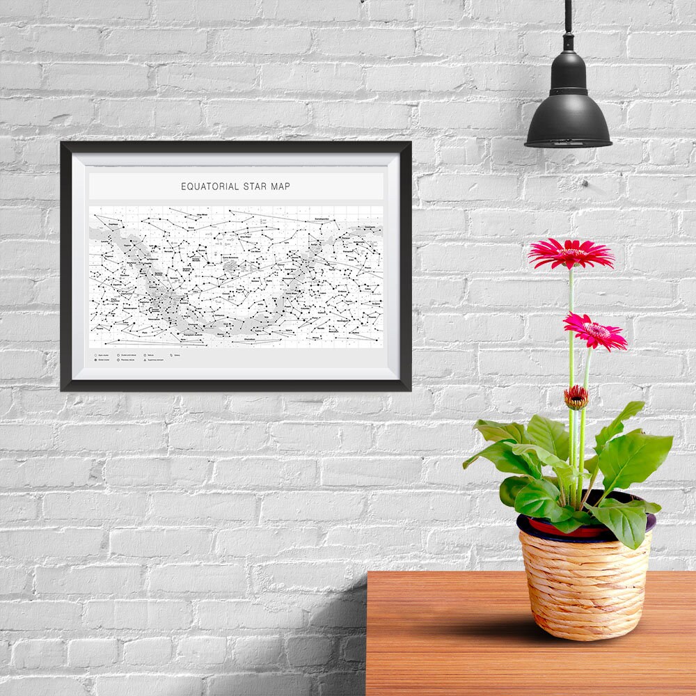 Highly Detailed Equatorial Star Map Poster Constellations | Etsy