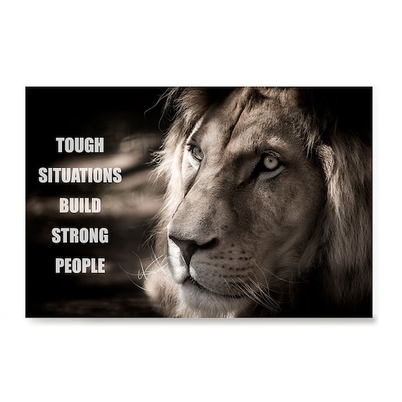 Most Popular Lion Theme Quote Posters Power Strength Brave | Etsy