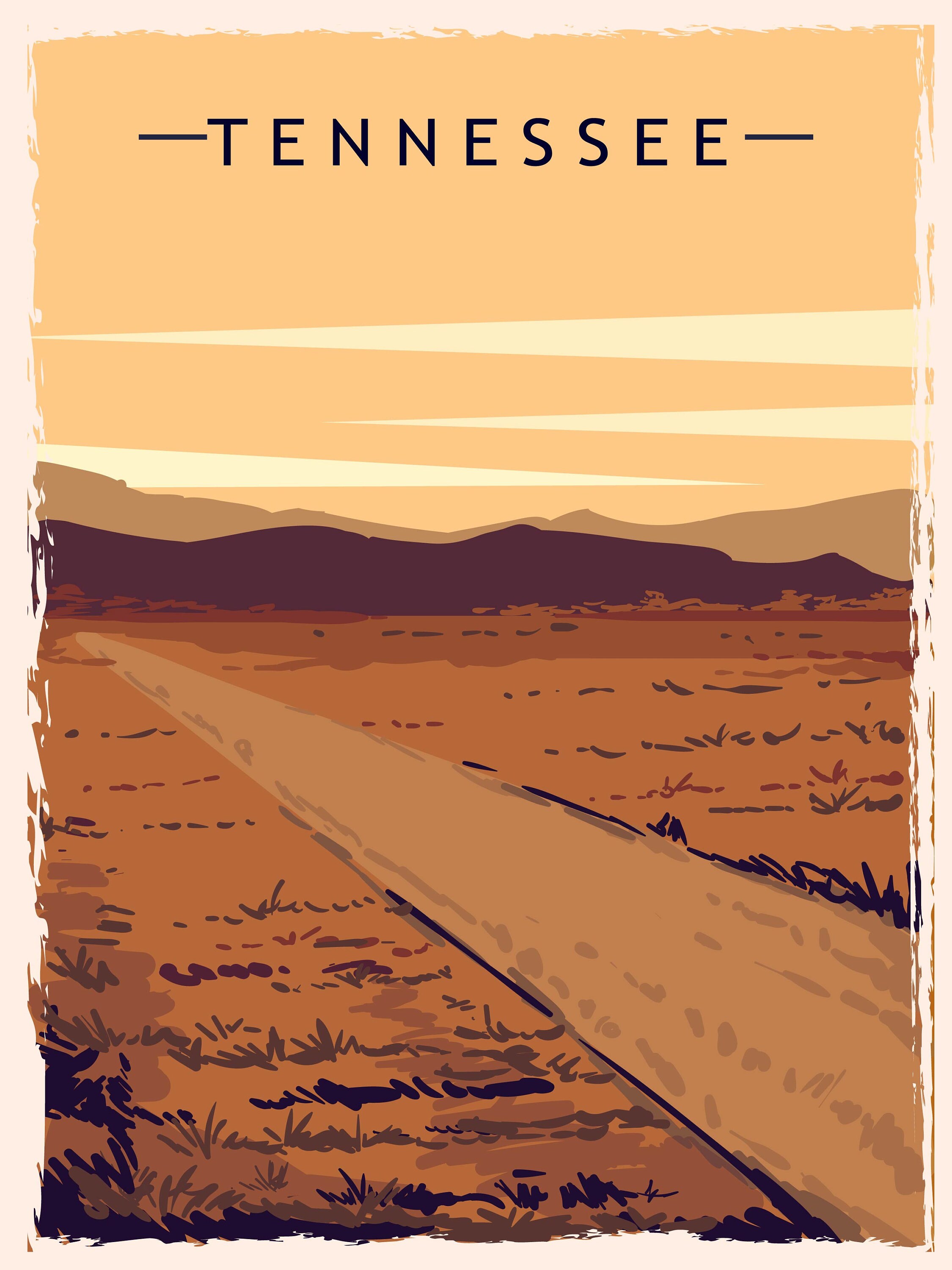 Retro Style USA STATES Travel Poster Series- Grunge, Vintage State ...