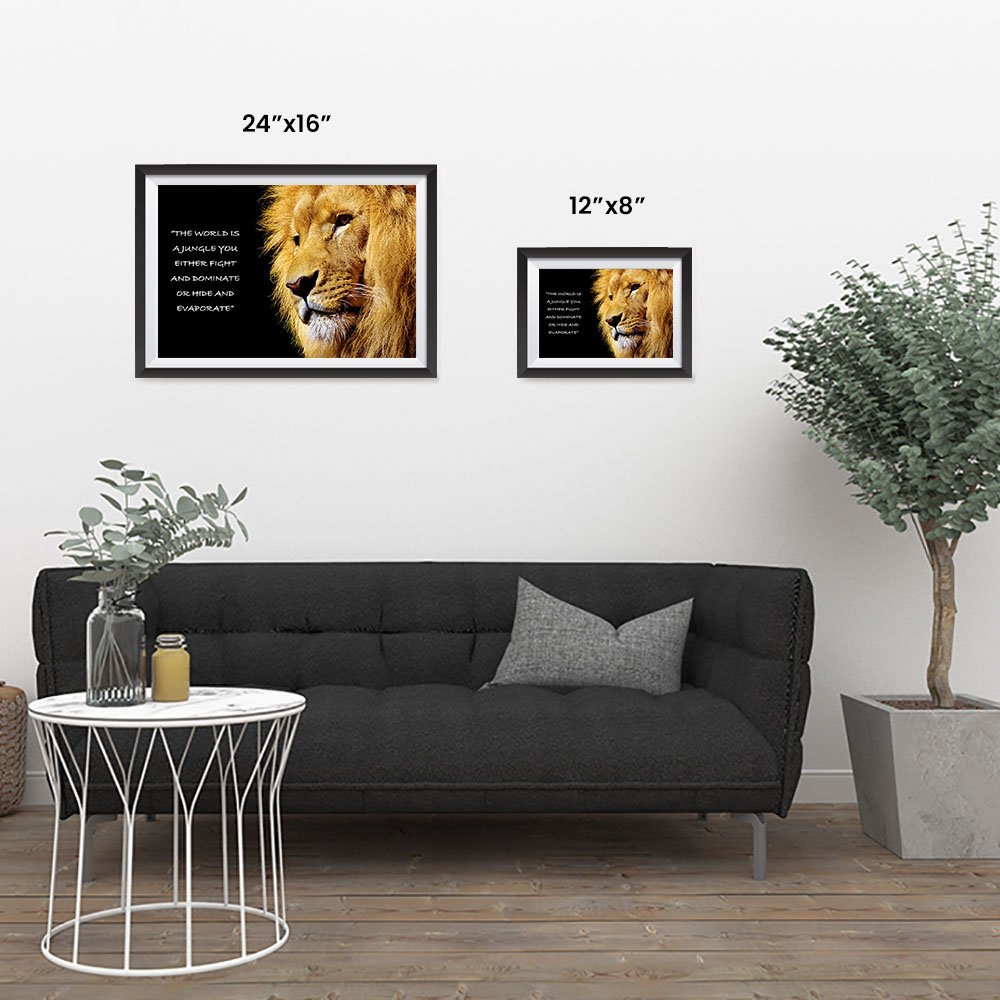 Most Popular Lion Theme Quote Posters Power Strength Brave | Etsy