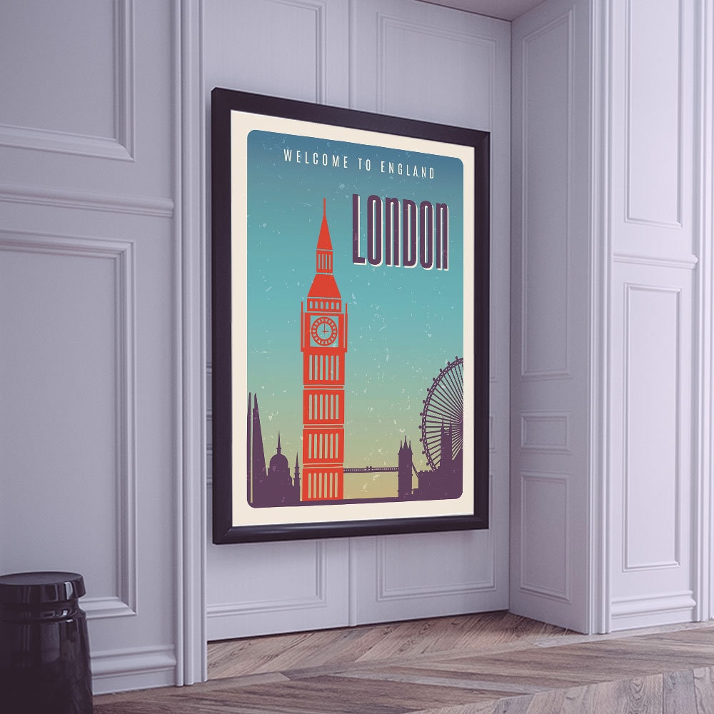 Retro World Famous City Posters Vintage Retro Travel Poster | Etsy