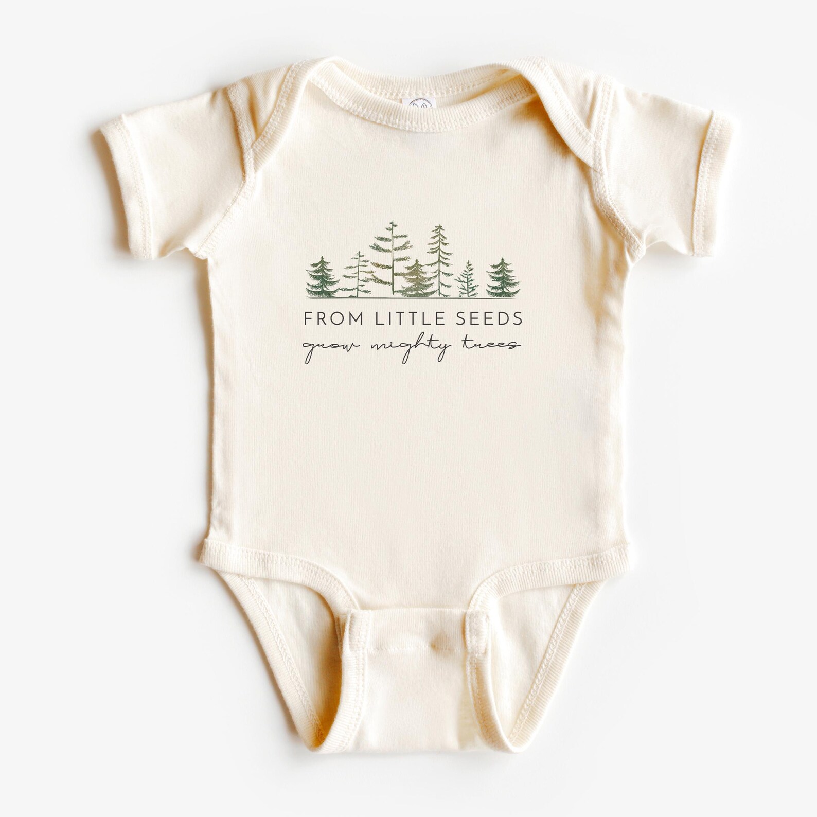 TIMBER Pine Tree Baby One Piece Jumper, From Little Seeds Grow Mighty ...