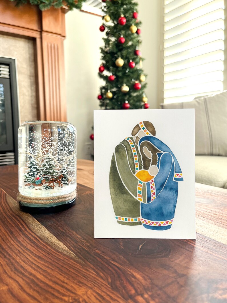 Nativity Scene, Christmas Card, Watercolor, Blank Greeting Card, Art ...