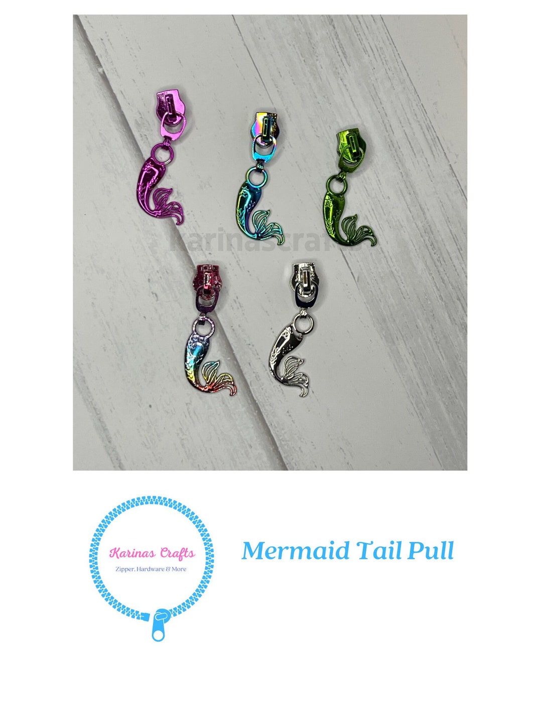 Mermaid Tail Zipper Pulls #5- Available in 5 Color - Etsy