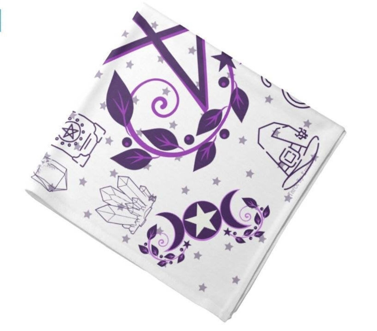 Purple on white Wicca pentagram witch Altar cloth & divination | Etsy