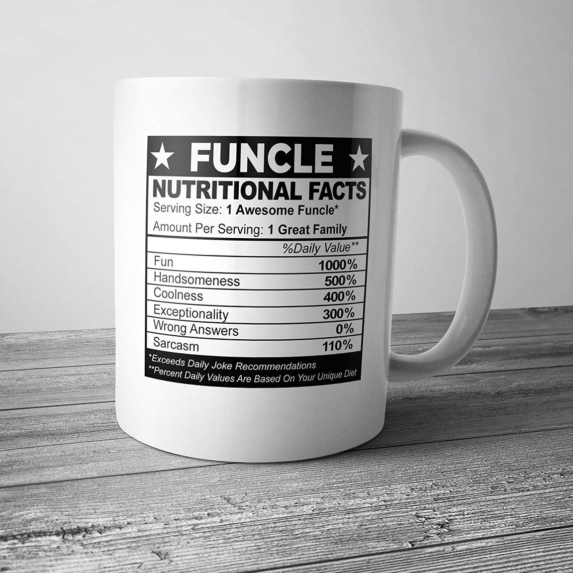 Funcle Nutritional Facts Mug Funcle Gift Uncle Coffee Mug - Etsy