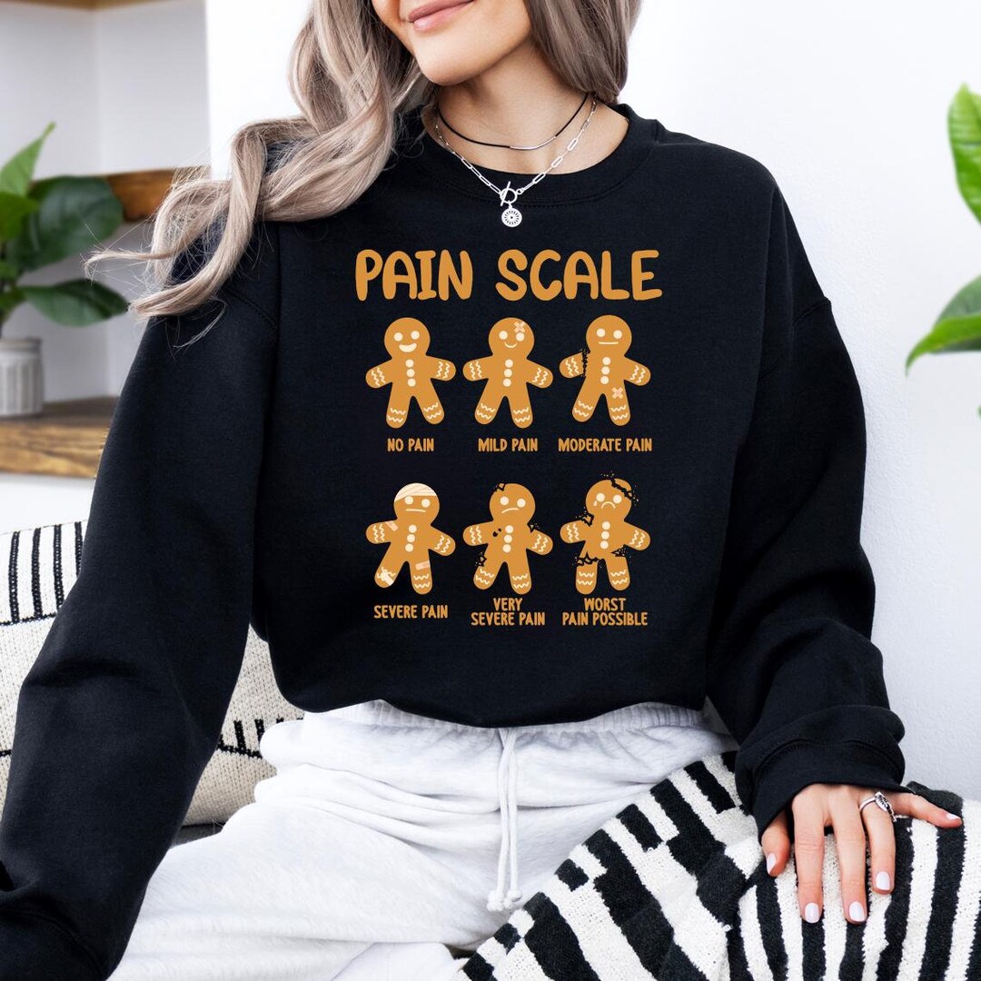 Christmas Pain Scale Sweatshirt, Christmas Nurse Sweater, Gingerbread ...