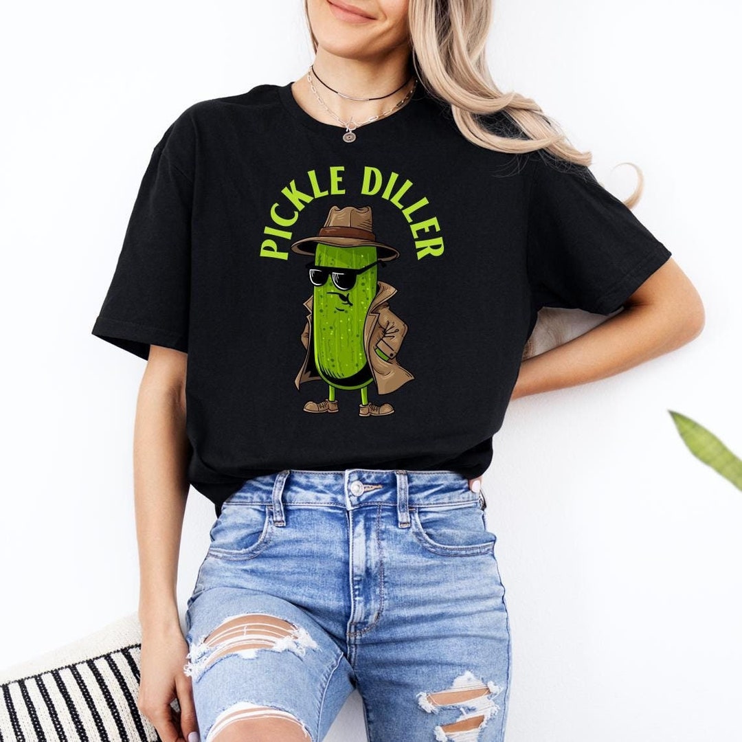 Pickle Diller Shirt, Funny Pickle Lover Tshirt, Cucumber Tee, Vegetable ...