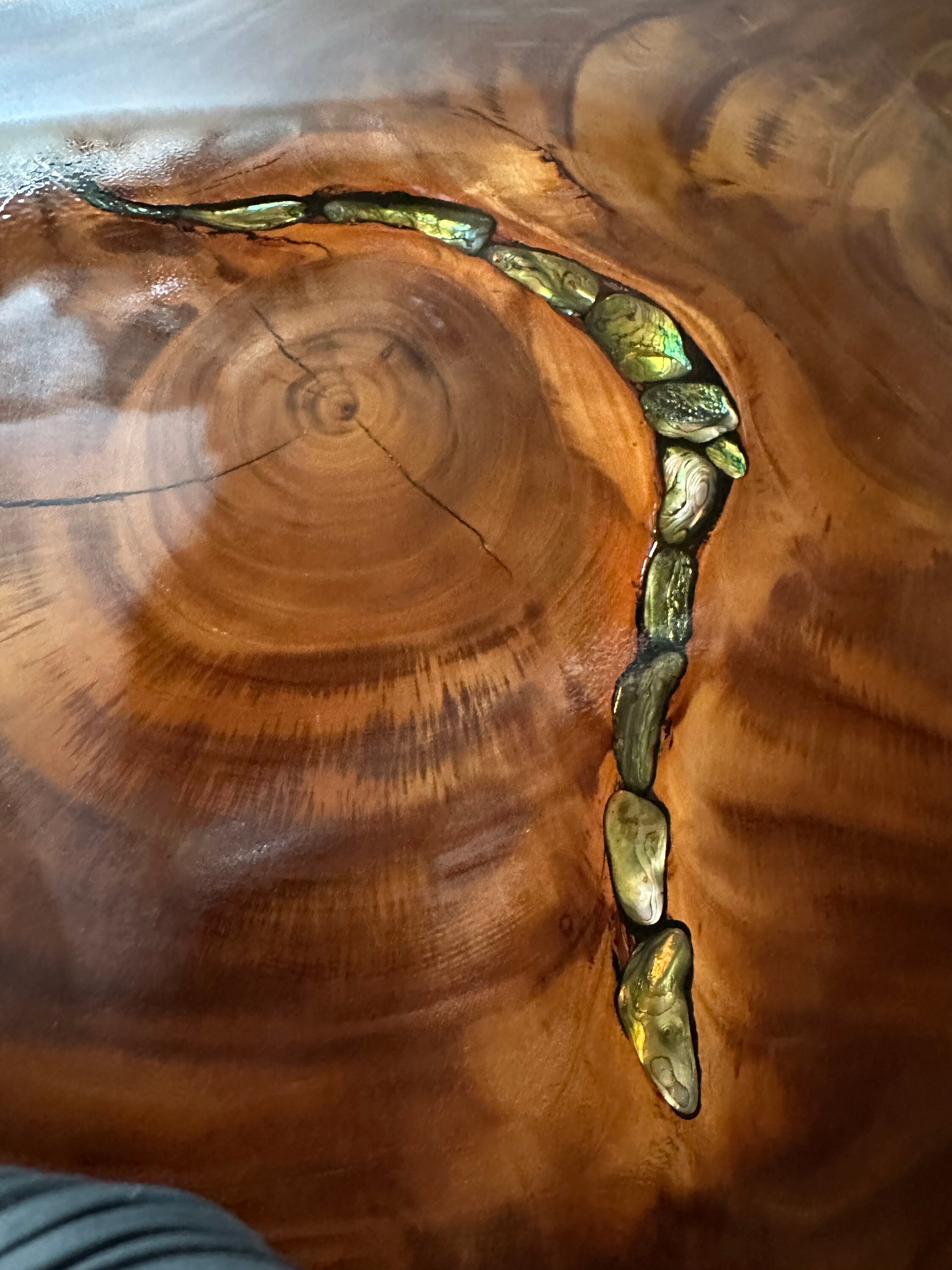 Monkey Pod Slab With Inlaid Abalone Shards - Etsy