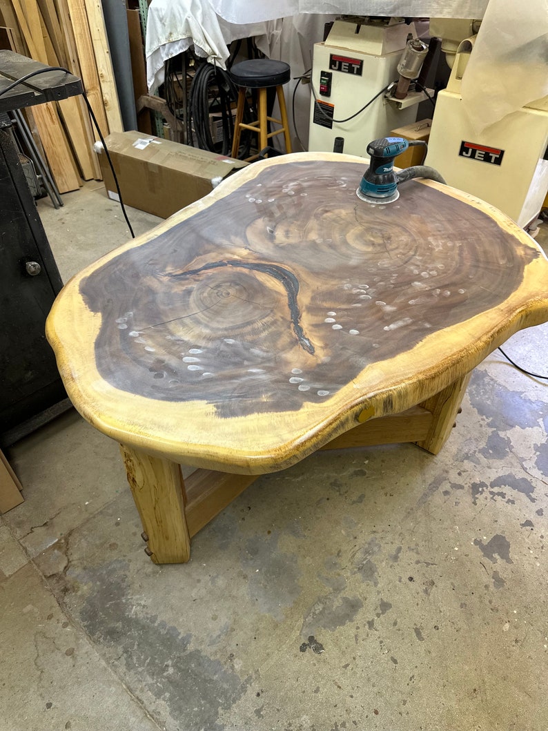 Monkey Pod Slab With Inlaid Abalone Shards - Etsy