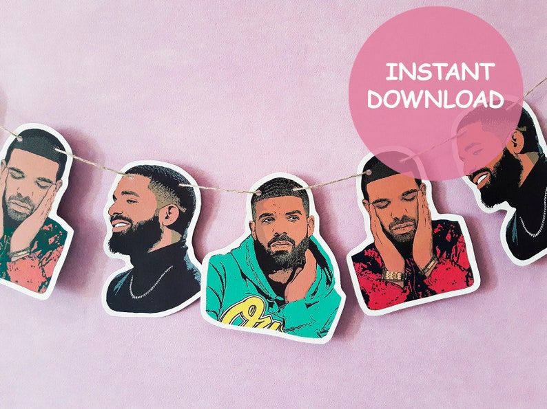 Drake digital Birthday banner Drake Birthday party | Etsy