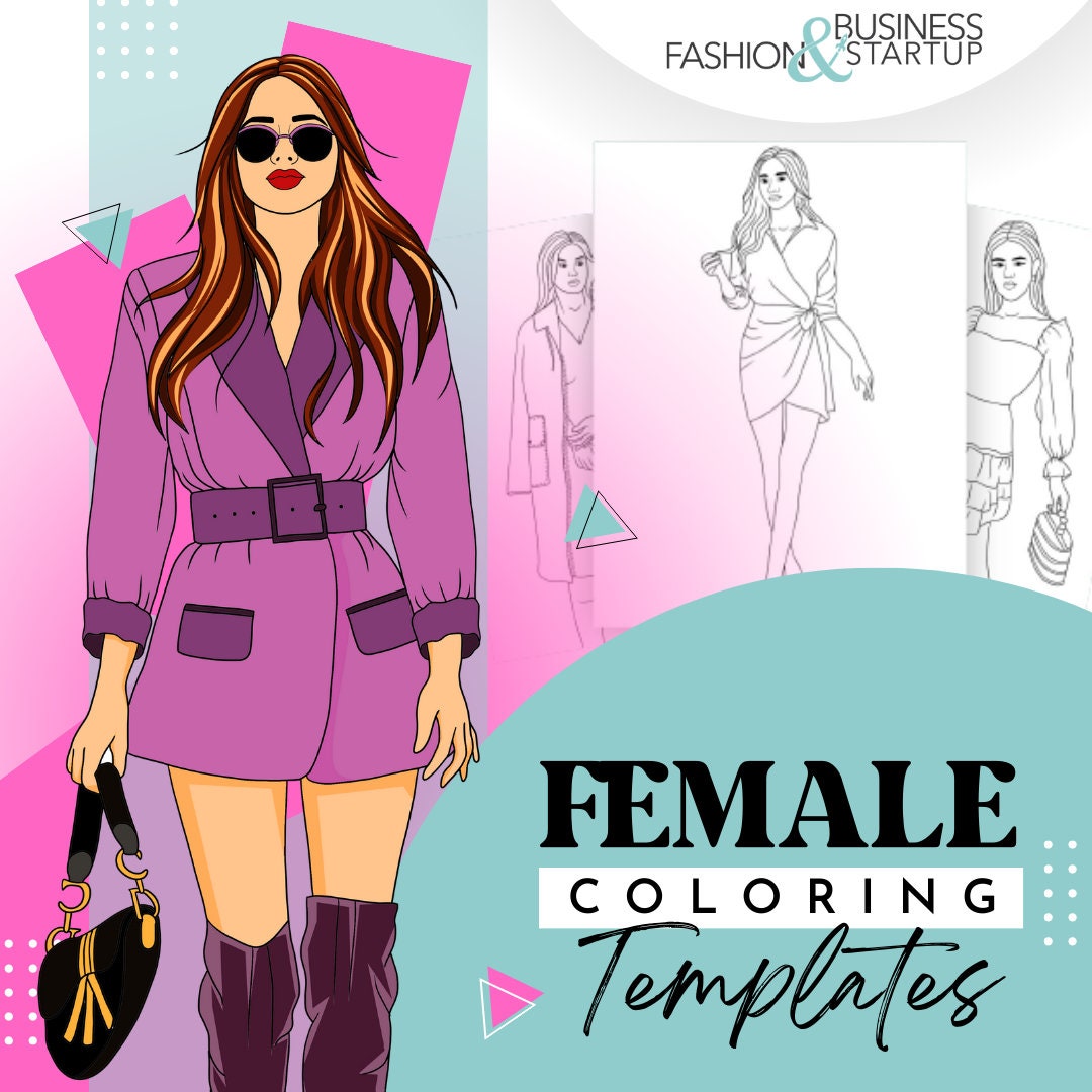 10 FEMALE COLORING Pagewhite Female Coloring Pages - Etsy