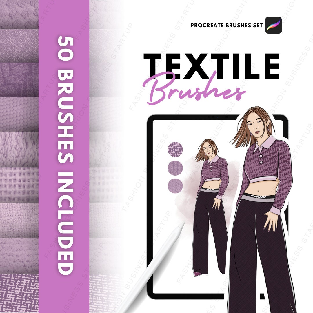 50 Textile Texture Brushet Procreate - Etsy