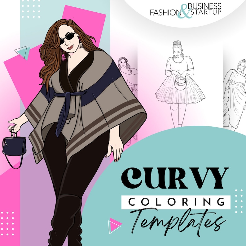 10 Curvy Female Coloring Pagefemale Coloring Pages - Etsy