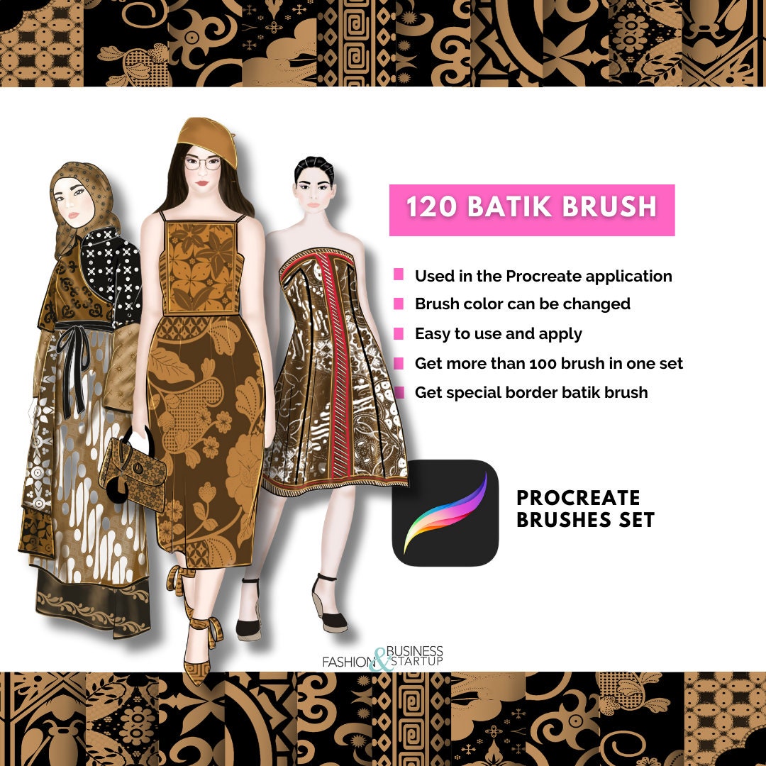 120+ Procreate Brushes Batik Ethnic - Etsy