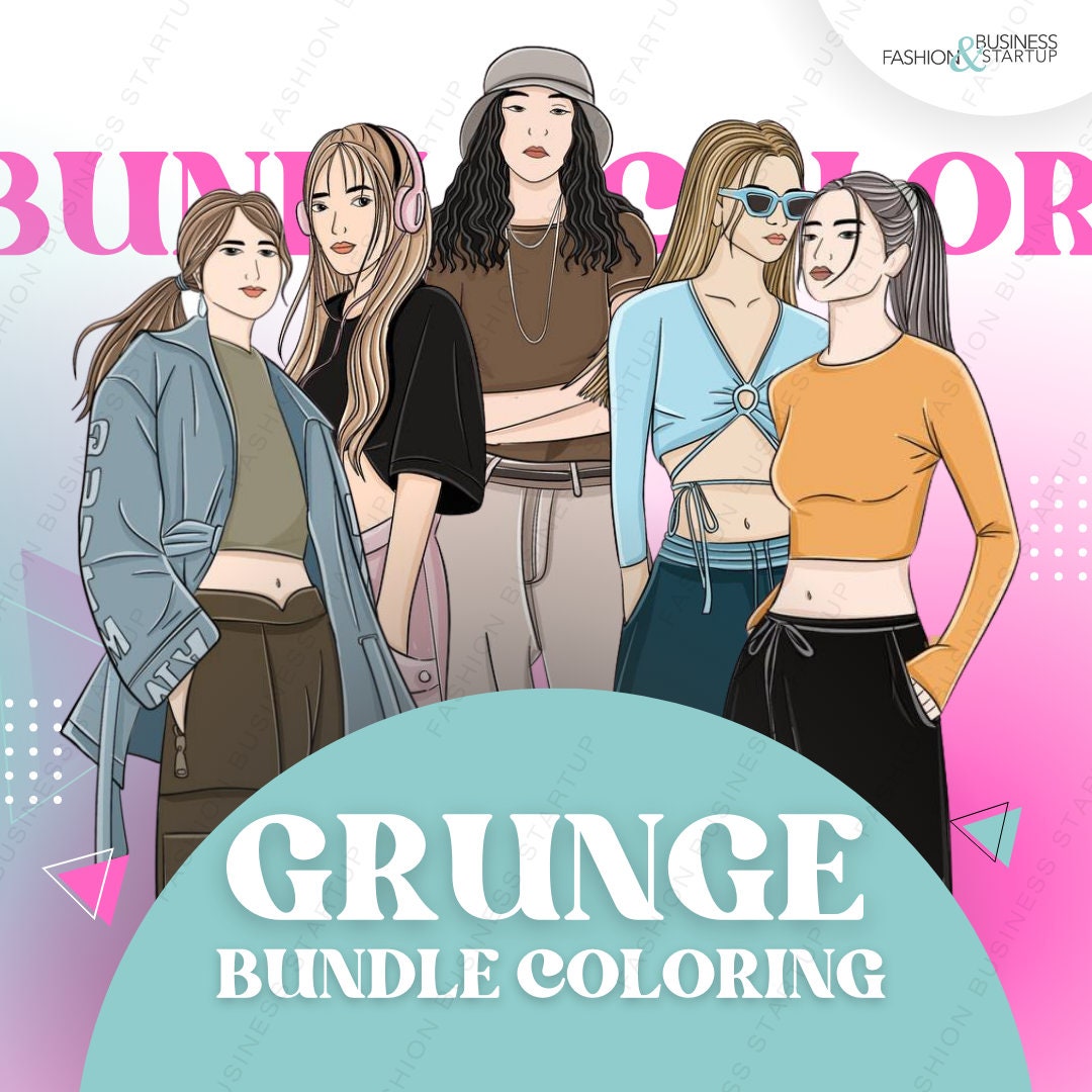 Grunge Style Bundle Pages: 50 Pages Bundle Coloring Pages I Coloring ...