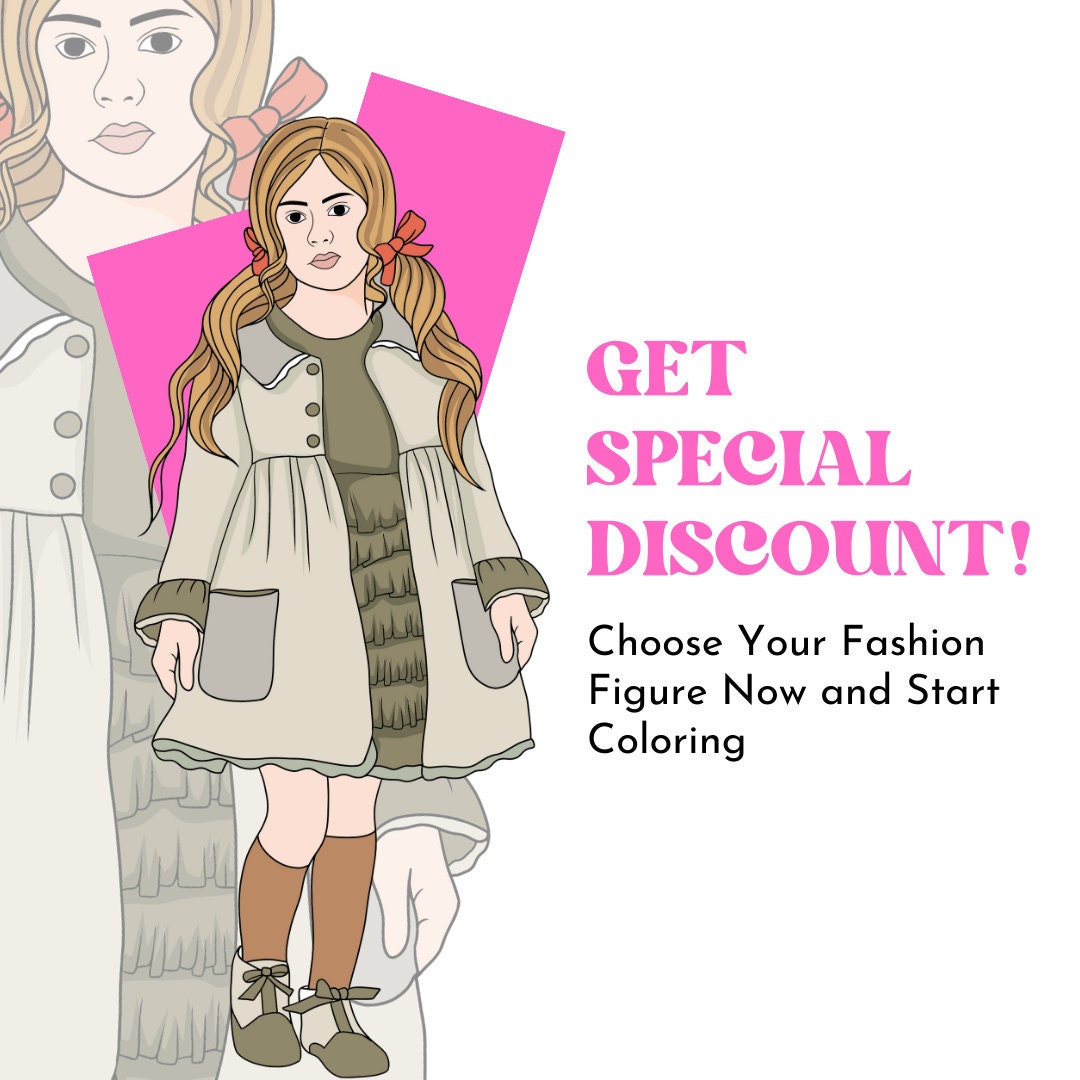 50 Bundle Girl Coloring Page - Etsy