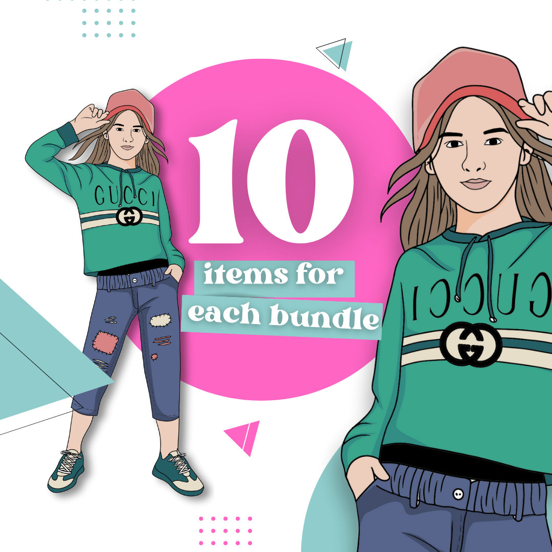 50 Bundle Girl Coloring Page - Etsy