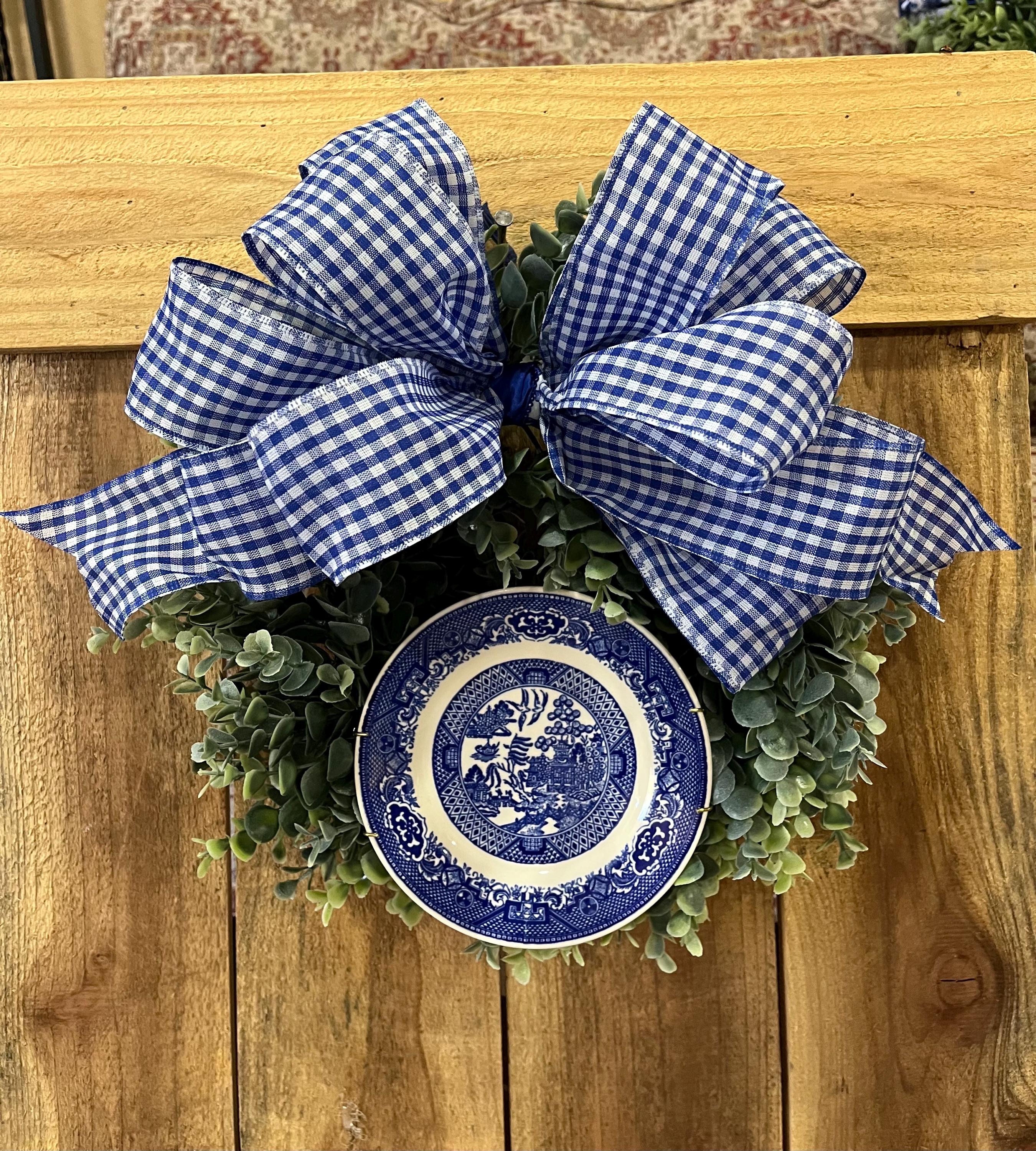 Beautiful Chinoiserie Style MINI Plate Wreath With Vintage Blue Willow ...
