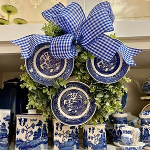 Beautiful Chinoiserie Style MINI Plate Wreath With Vintage Blue Willow ...