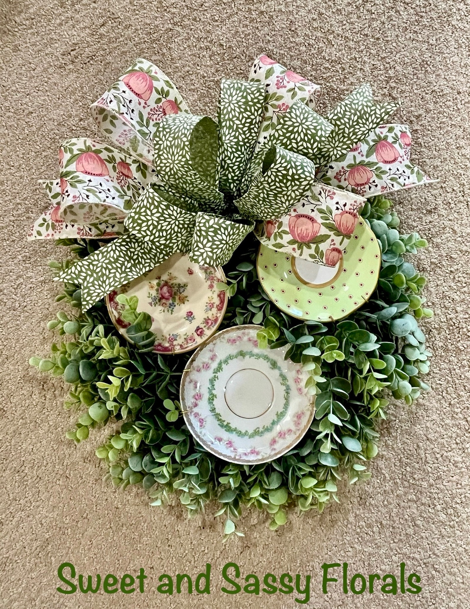 Beautiful Chinoiserie Style MINI Plate Wreath With Vintage Blue Willow ...