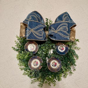 Beautiful Chinoiserie Style MINI Plate Wreath With Vintage Blue Willow ...