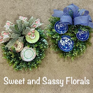 Beautiful Chinoiserie Style MINI Plate Wreath With Vintage Blue Willow ...