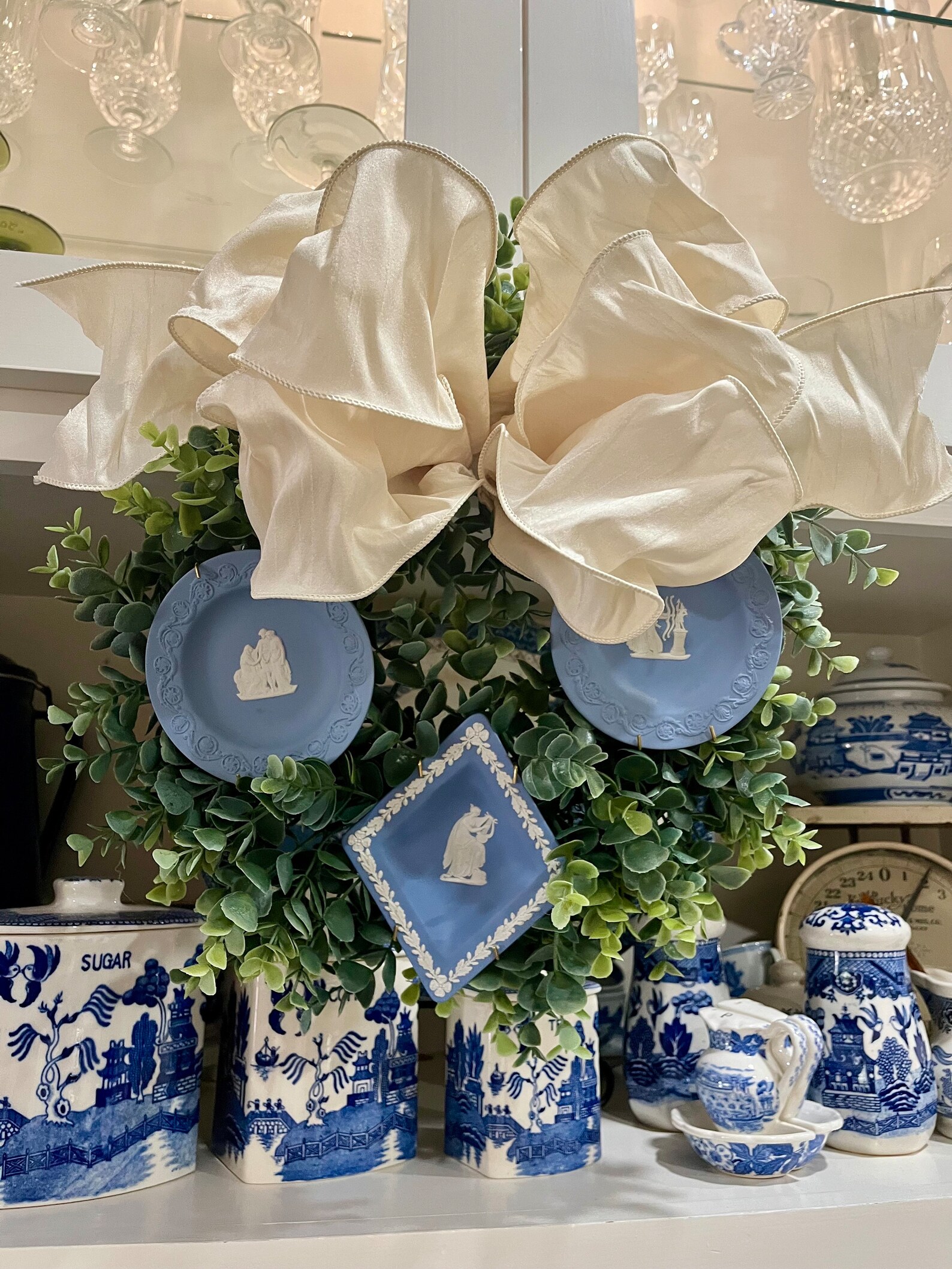 Beautiful Chinoiserie Style MINI Plate Wreath With Vintage Blue Willow ...