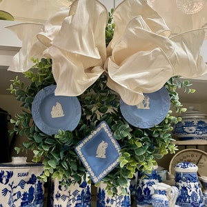 Beautiful Chinoiserie Style MINI Plate Wreath With Vintage Blue Willow ...