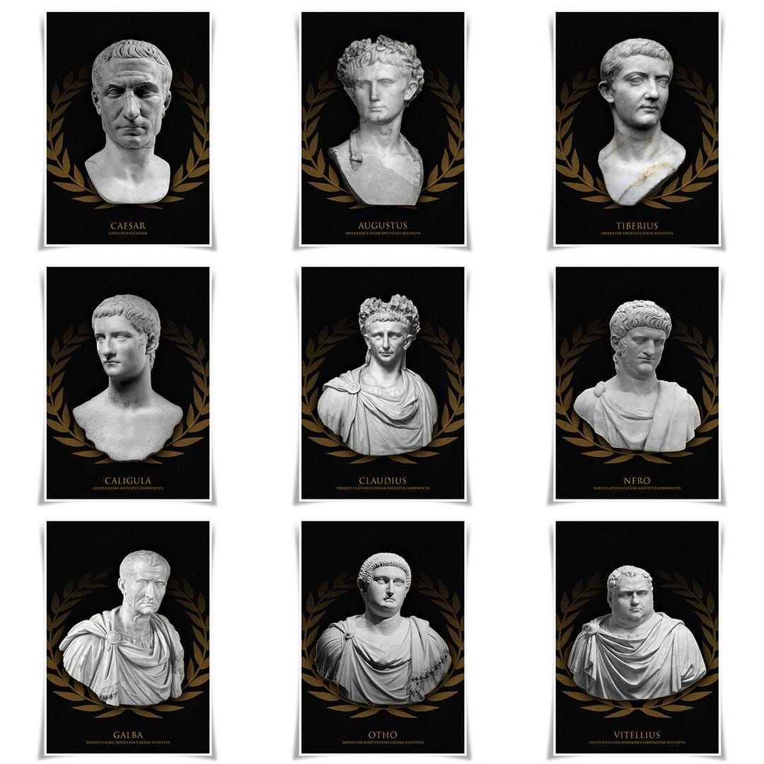 Roman Emperor Bust Portrait Collection - Ancient Rome Imperator A3 ...