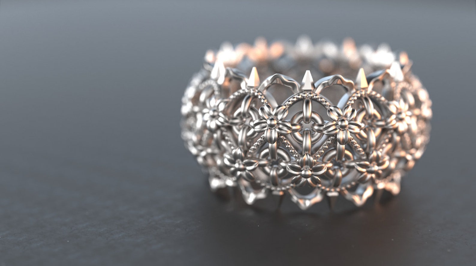 STL 3D Model/ Jewelry CAD File for 3D Printing//thorns and Flowers Ring ...