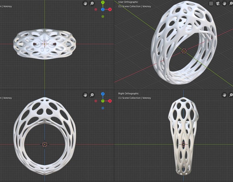 STL 3D Model/ Jewelry CAD File for 3D Printing//voronoi | Etsy