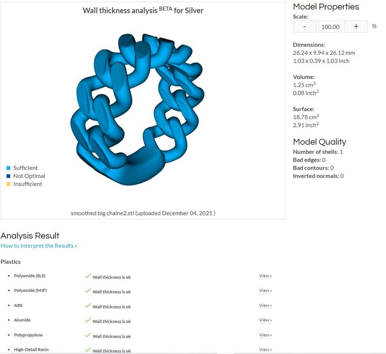 Cuban Chain Ring 3D Model: Jewelry CAD File (STL) - Etsy