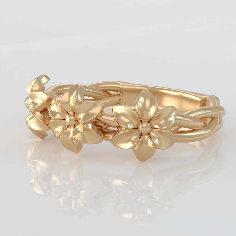 STL 3D Model/ Jewelry CAD File for 3D Printing//ring With Small Flowers ...