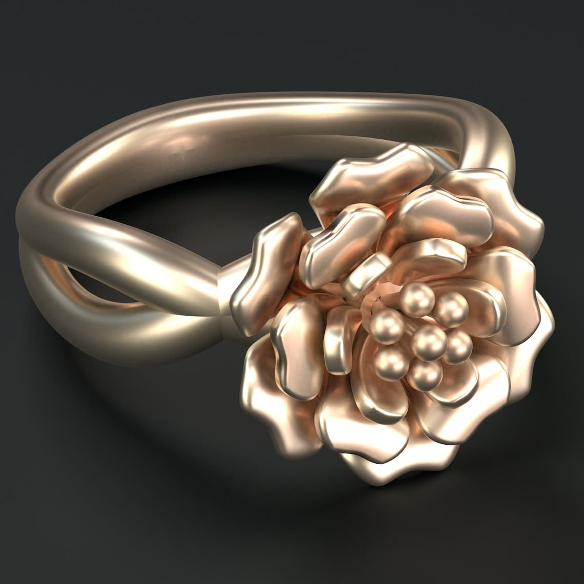 STL 3D Model/ Jewelry CAD File for 3D Printing//flower Ring/3d Jewelry ...