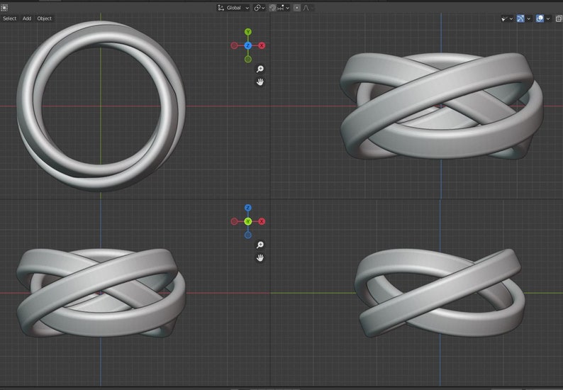 Twisted Ring 3D Model: Jewelry CAD File for 3D Printing (STL) - Etsy